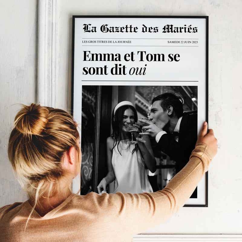 Poster façon journal rétro personnalisé : cadeau original dès 12€99