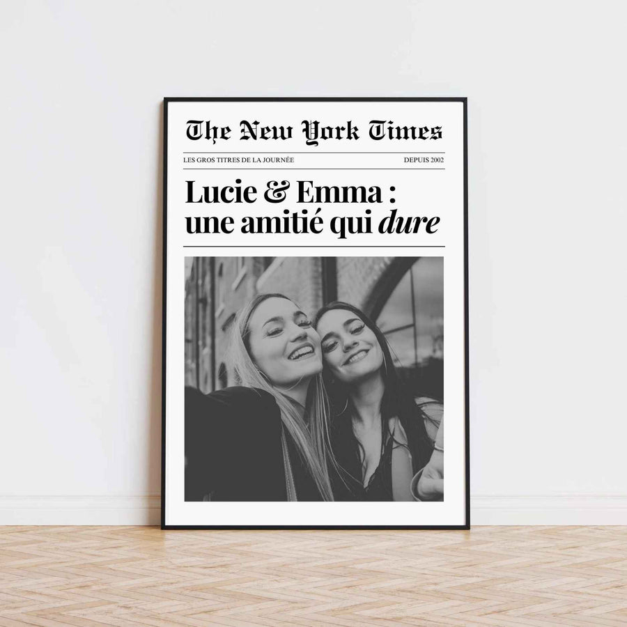 Poster façon journal rétro personnalisé : cadeau original dès 12€99